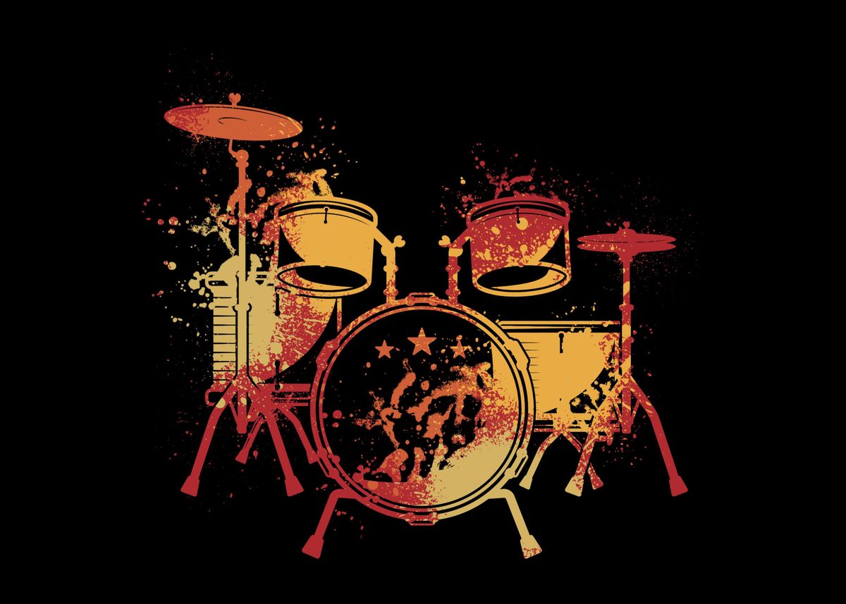 'Drum Set Music Drummer' Poster by professionaldesigns | Displate