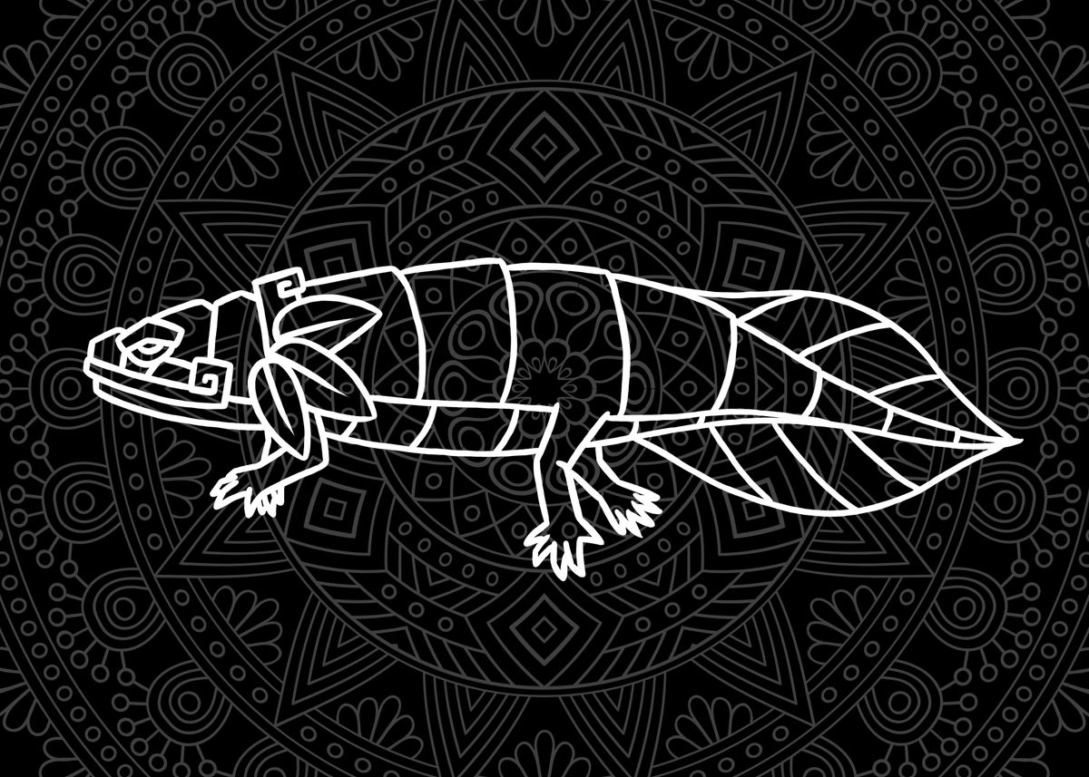 'Quetzalcoatl Axolotl Aztec' Poster, picture, metal print, paint by ...