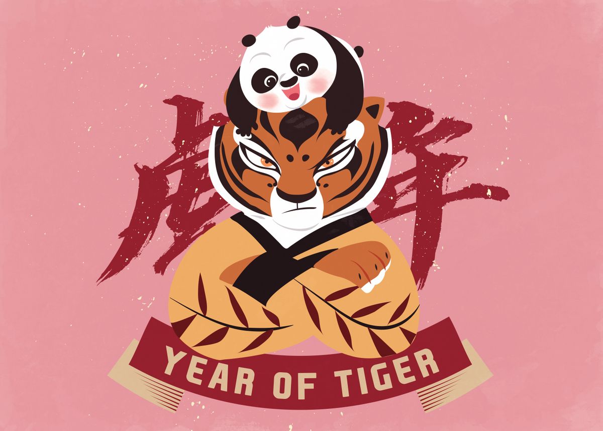 'Tigress and Lei Lei' Poster, picture, metal print, paint by Kung Fu ...