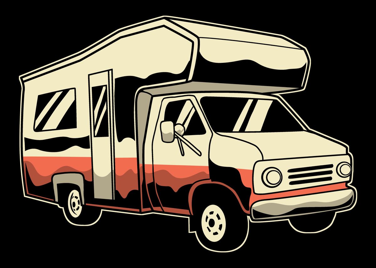 'Retro RV Camper Van' Poster by CrazySquirrel | Displate