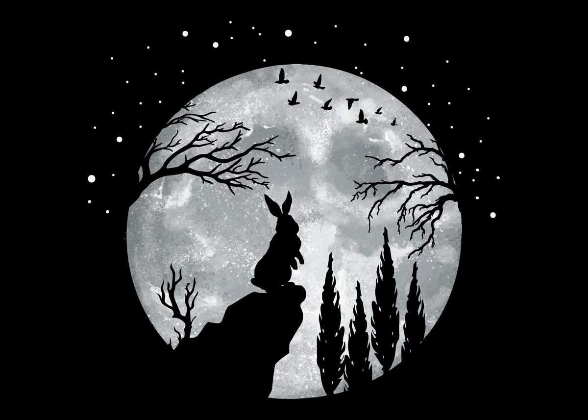 'Rabbit' Poster, picture, metal print, paint by BobbyBubble | Displate