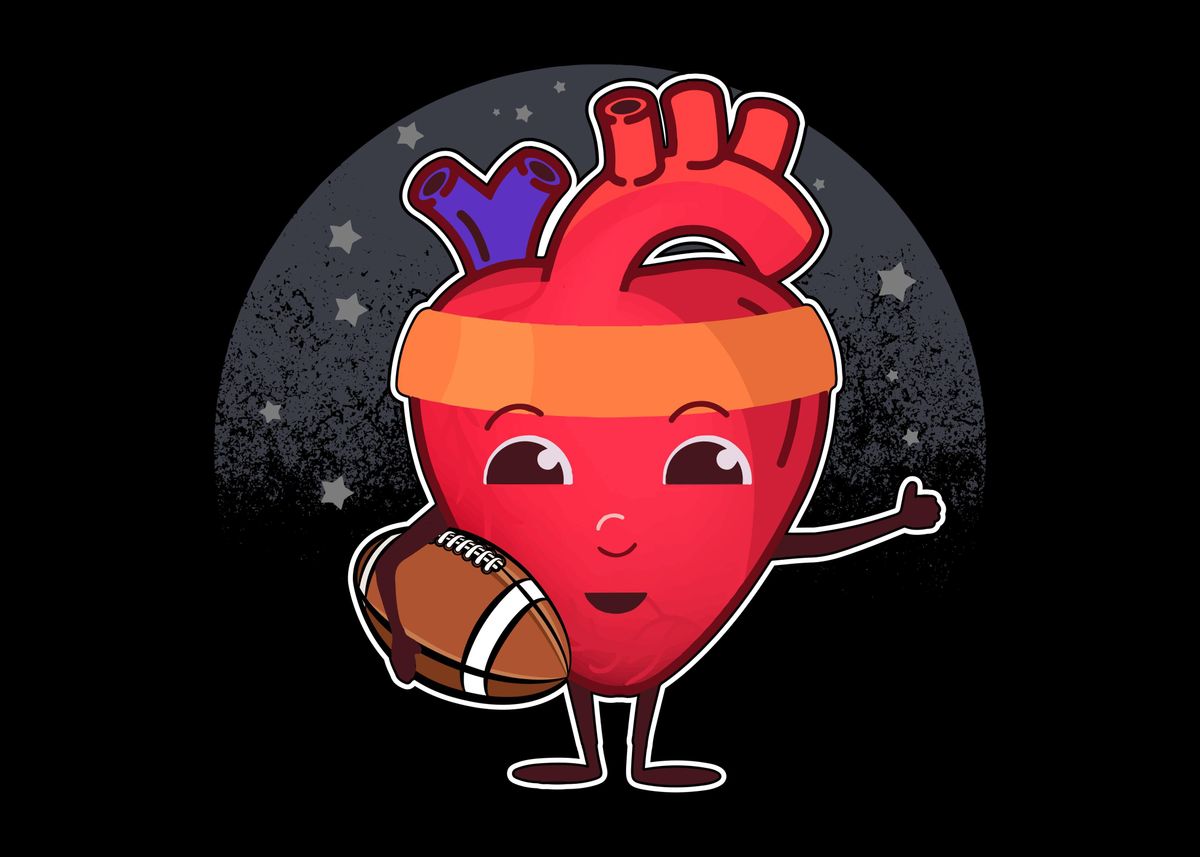 'American Football Heart' Poster, picture, metal print, paint by ...
