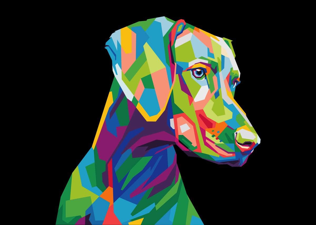 'colorful dog vector' Poster, picture, metal print, paint by Dadan ...