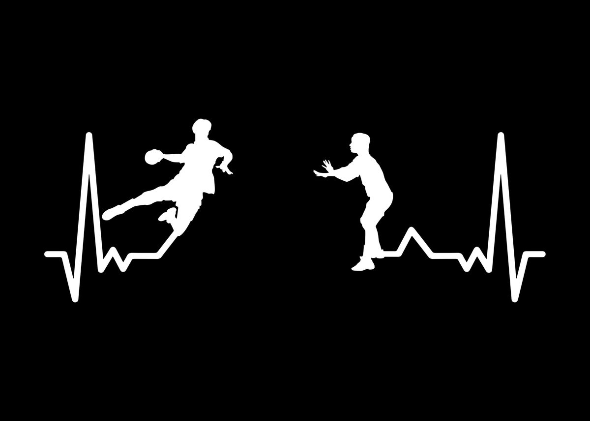 'Handball Player Heartbeat' Poster, picture, metal print, paint by ...
