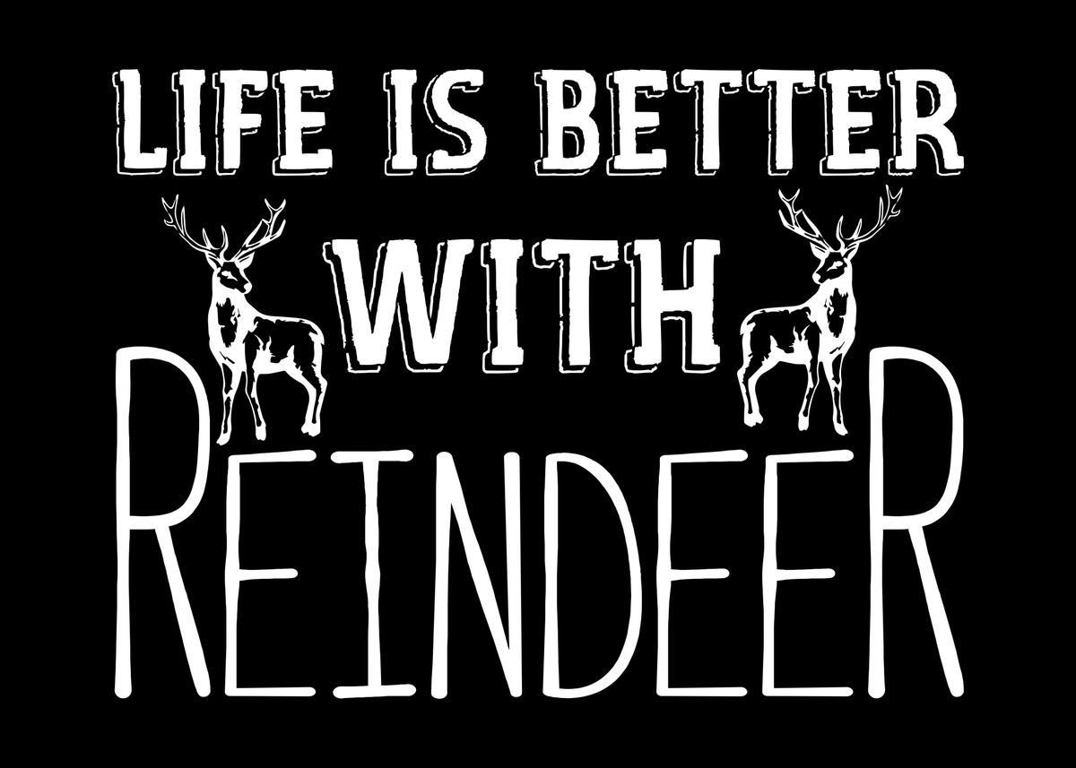 'Reindeer Joke Christmas' Poster, picture, metal print, paint by ...