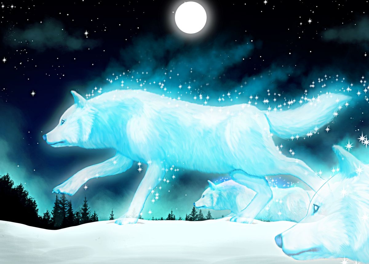 'Wolf Runners' Poster, picture, metal print, paint by Leanne Moulton ...