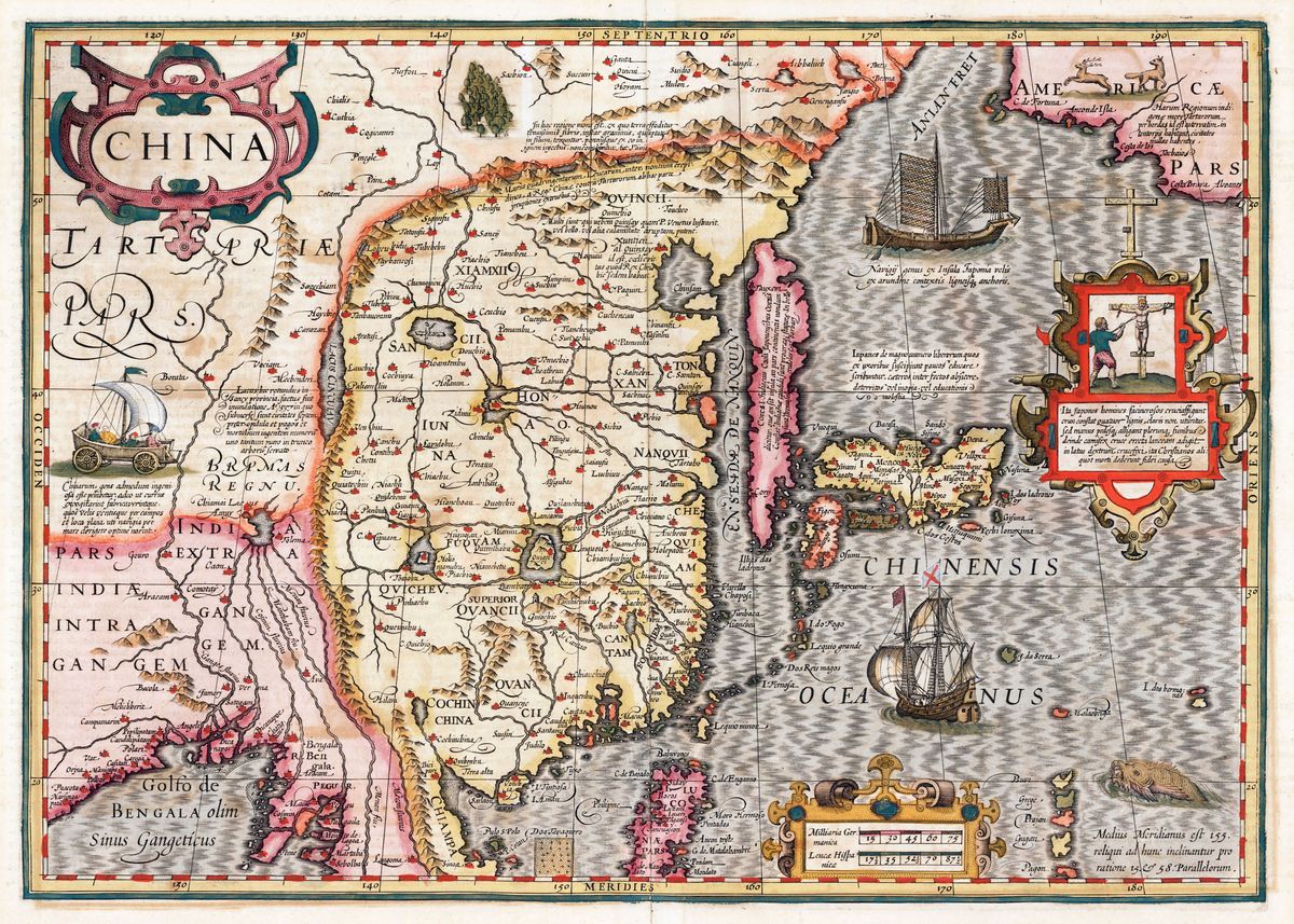 'Map of China' Poster, picture, metal print, paint by Cristina Romero ...