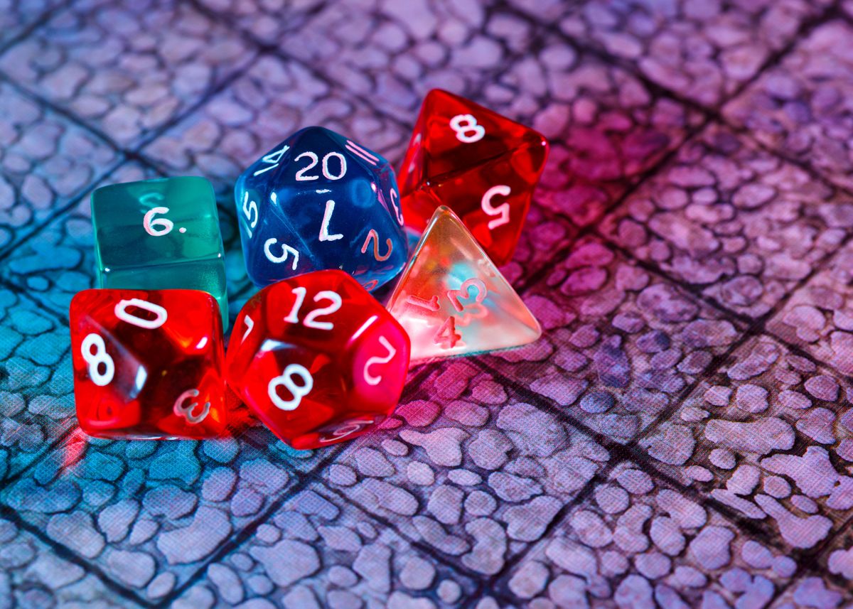 'Dice for boardgame and rpg' Poster, picture, metal print, paint by ...