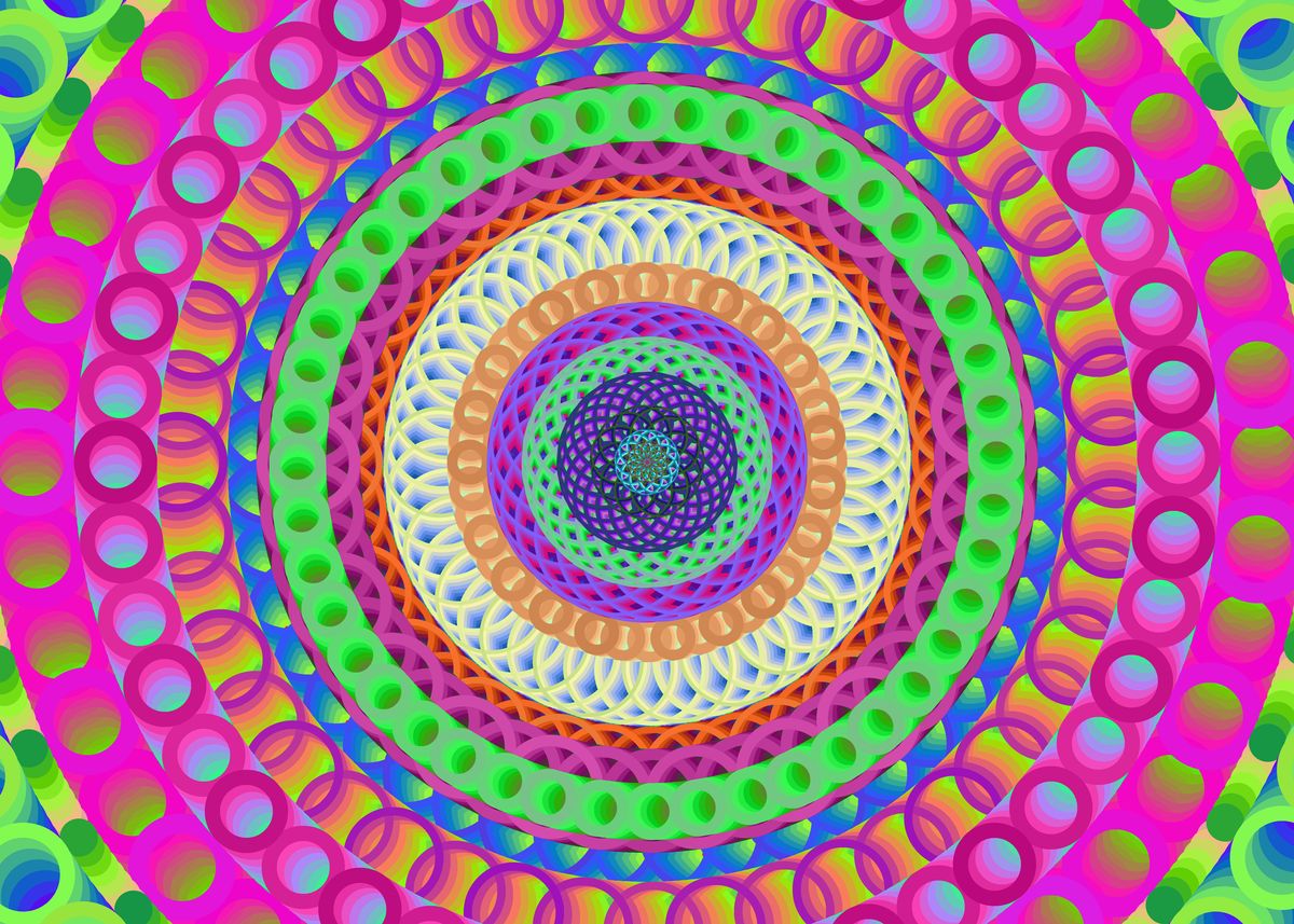 'Mandala Neon' Poster by Burl Collins | Displate