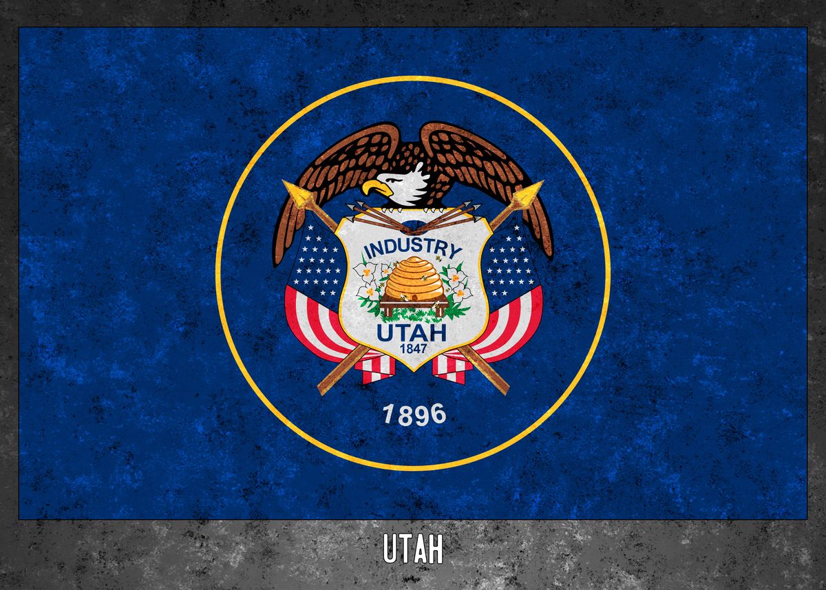 'State flag of Utah' Poster, picture, metal print, paint by Enzwell ...