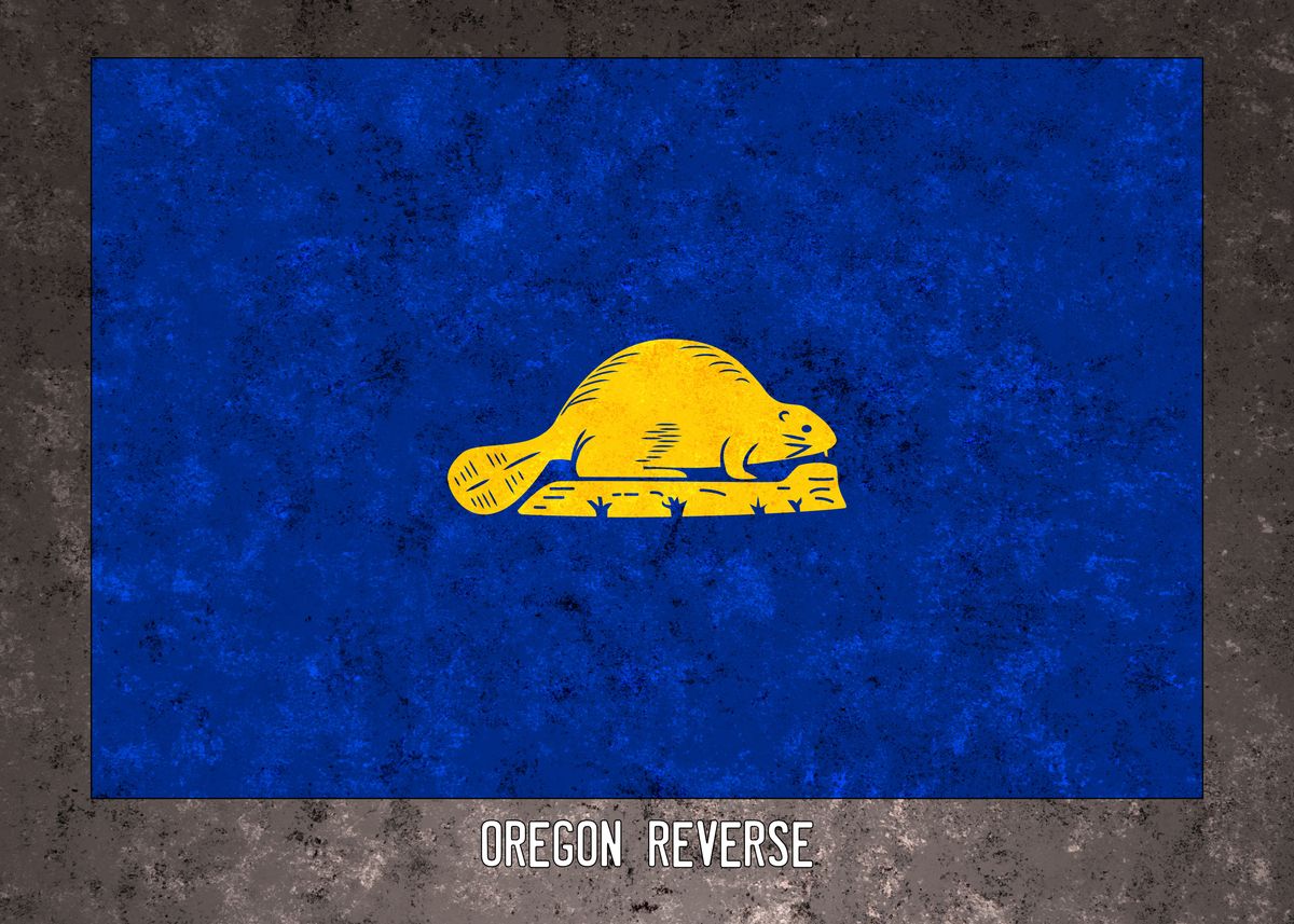 'State flag of Oregon Back' Poster by Enzwell | Displate