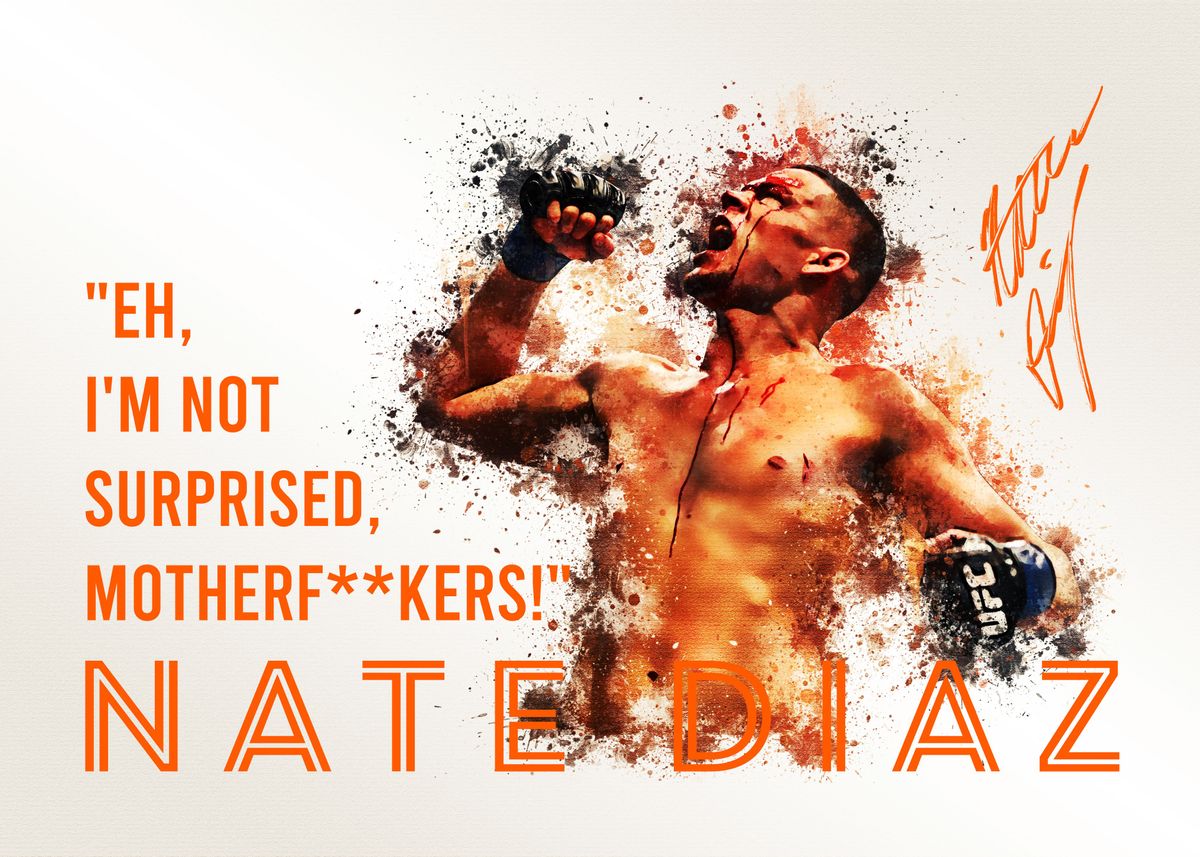 'Nate Diaz' Poster, picture, metal print, paint by Tina Sophia | Displate