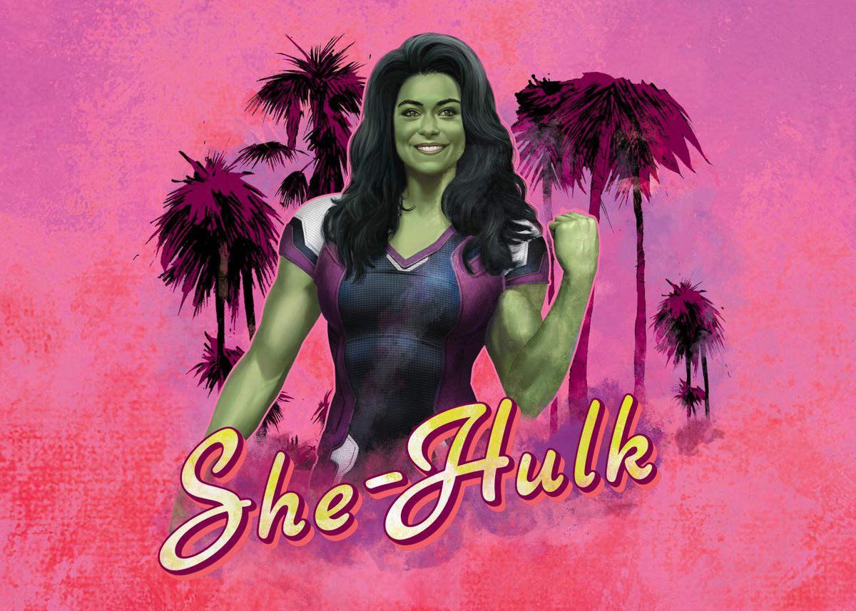 'She Hulk in palms' Poster, picture, metal print, paint by Marvel ...