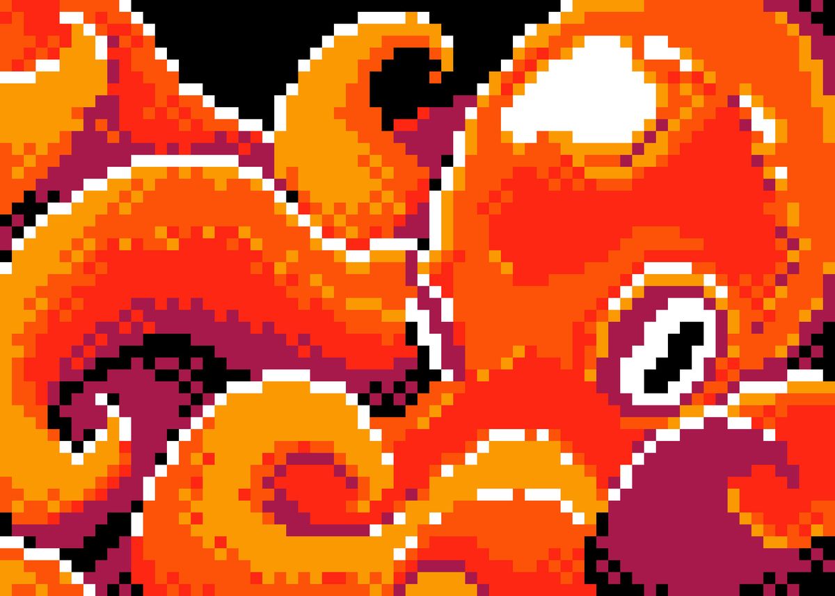 'LAVA Octopus' Poster, picture, metal print, paint by HamsPuiyMuiy ...