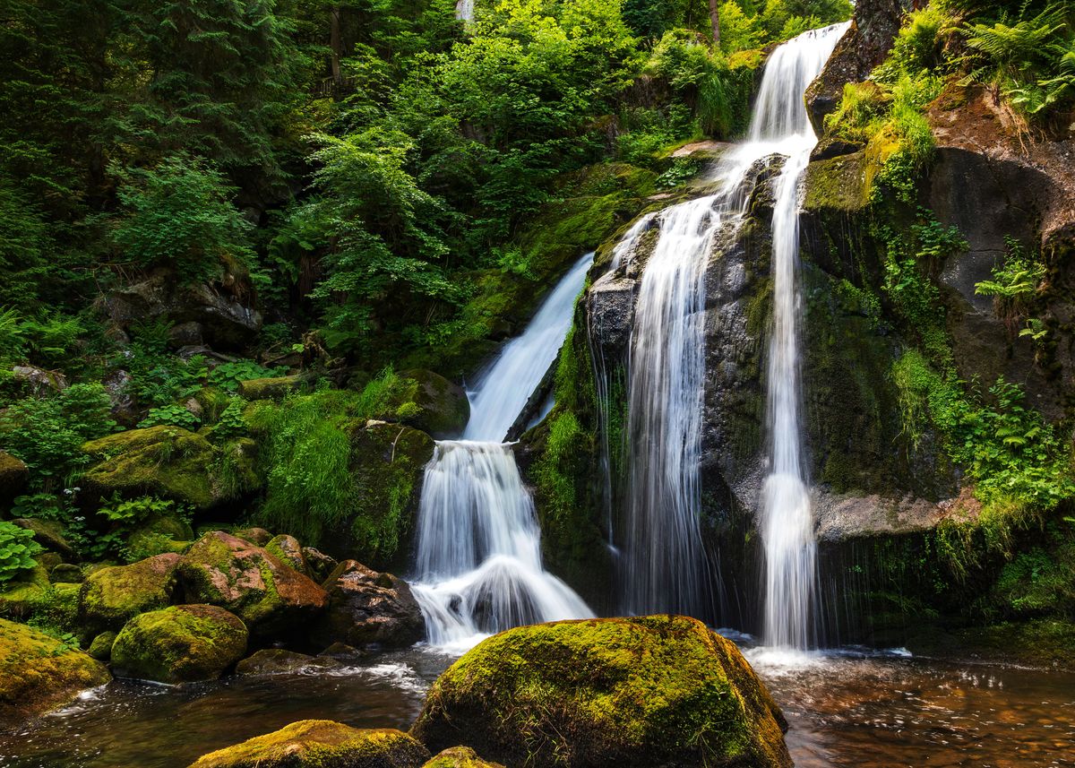 'Cascade waterfalls' Poster by Eduard Zayonchkovski | Displate