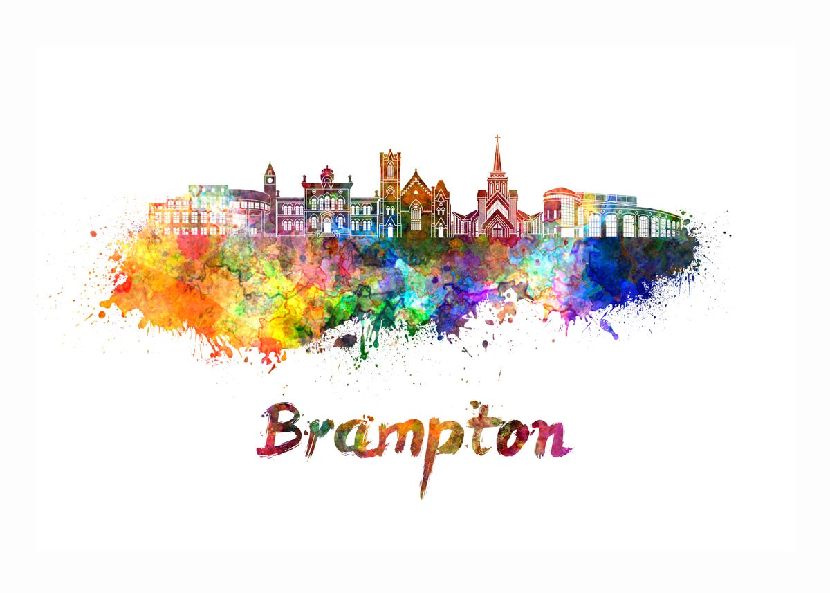 'Brampton skyline' Poster, picture, metal print, paint by Cristina ...