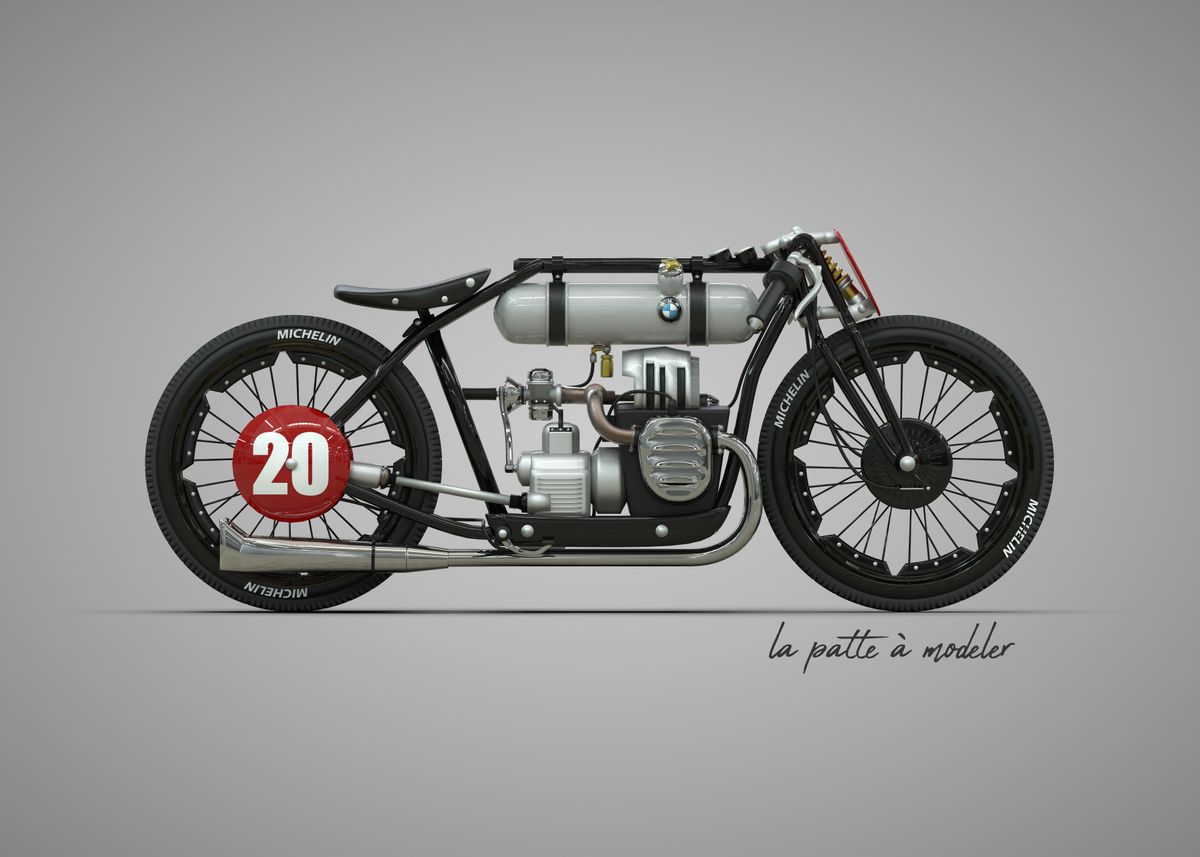 'Vintage BMW Motorcycle' Poster, picture, metal print, paint by ...