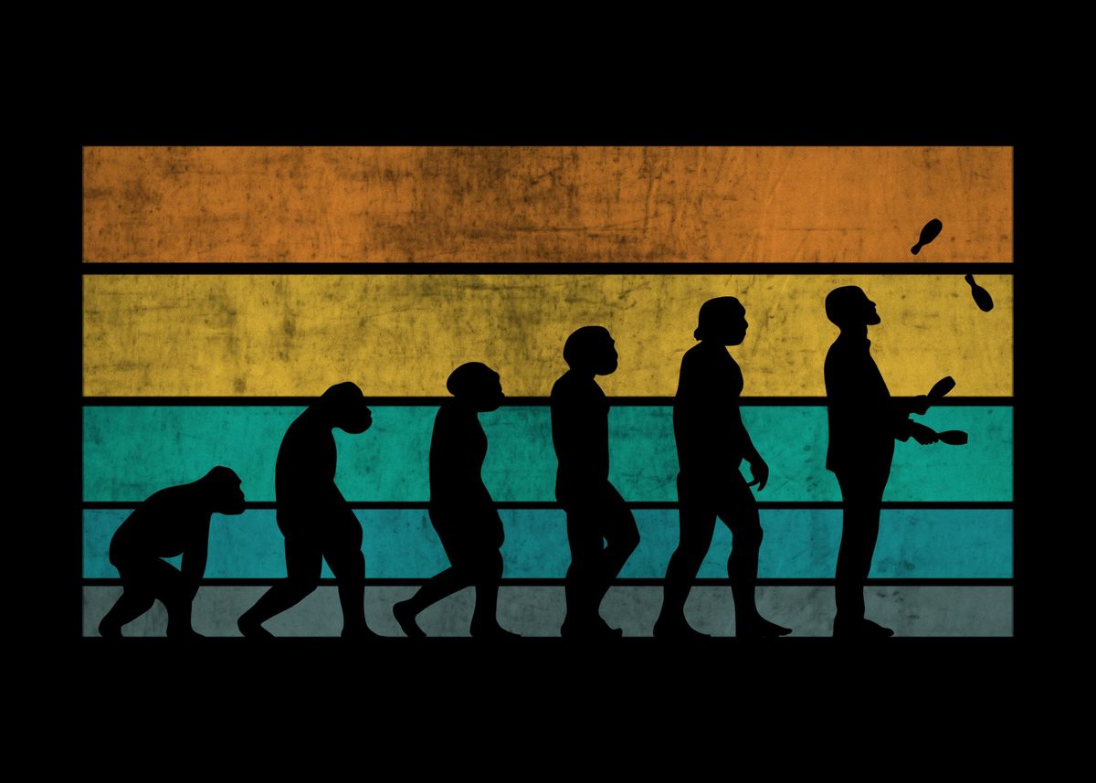 'Juggling Evolution Juggler' Poster by professionaldesigns | Displate