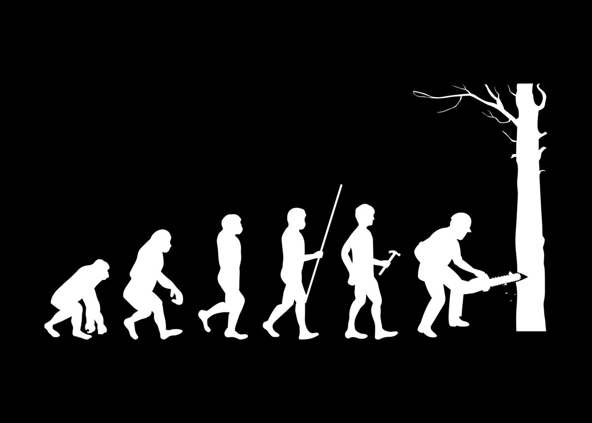 'Lumberjack Evolution' Poster, picture, metal print, paint by ...