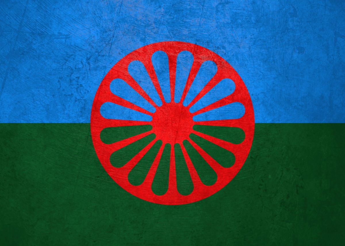 'Flag of Romani People' Poster, picture, metal print, paint by Angelos Zachariou | Displate