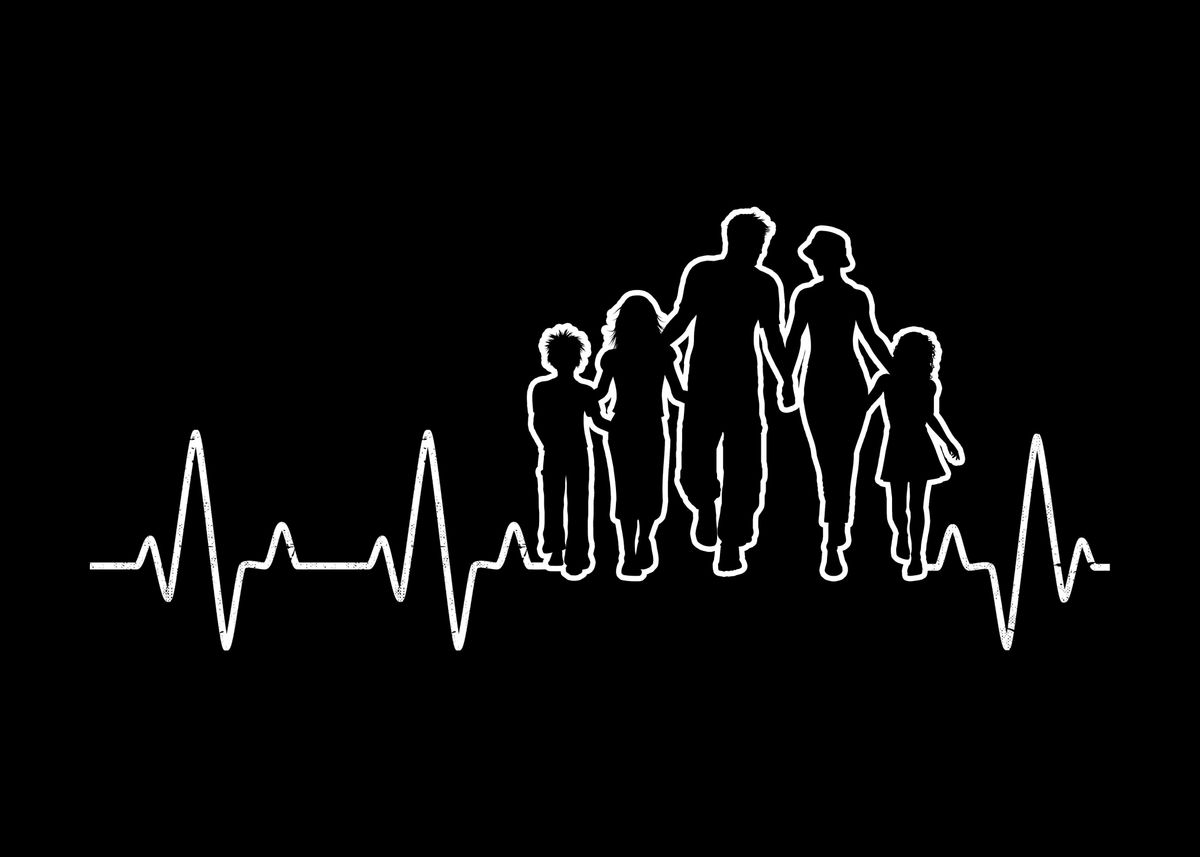 'Cute Family Heartbeat' Poster, picture, metal print, paint by ...