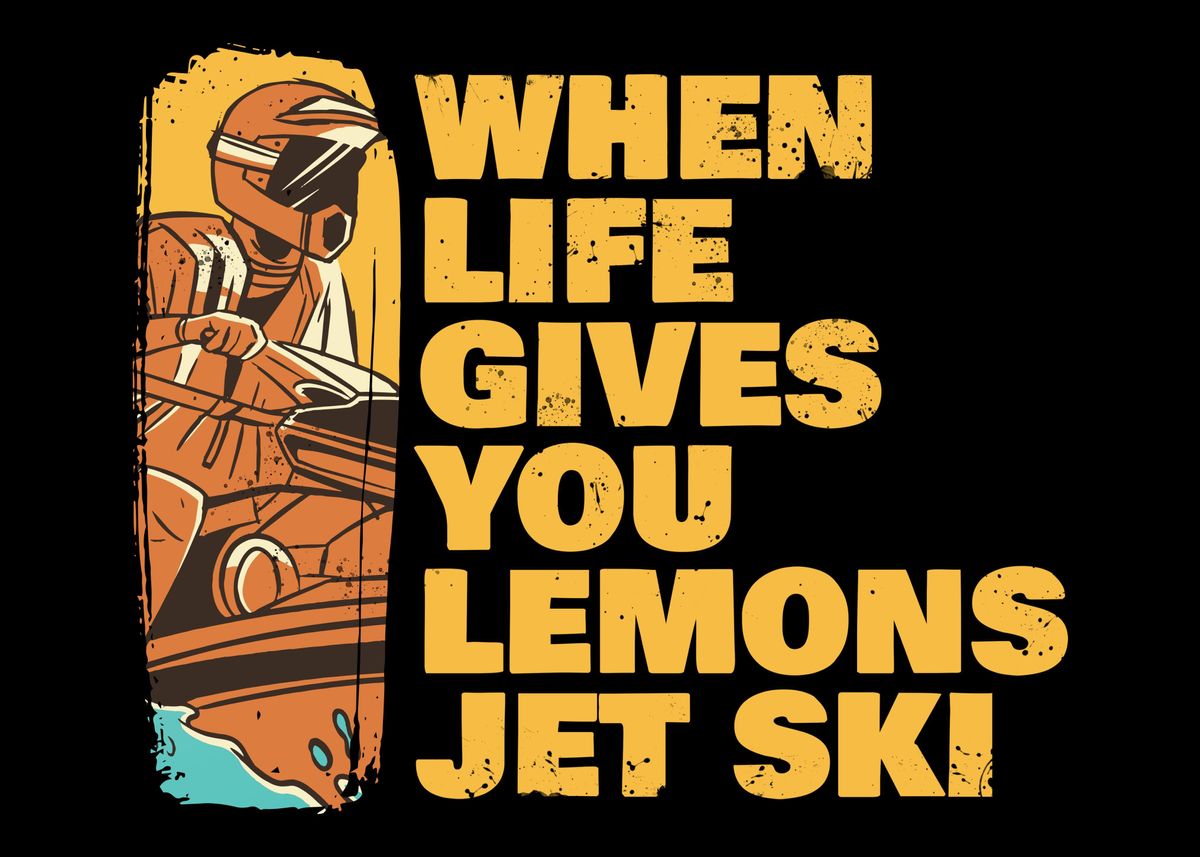 'Jet Ski' Poster, picture, metal print, paint by CrazySquirrel | Displate