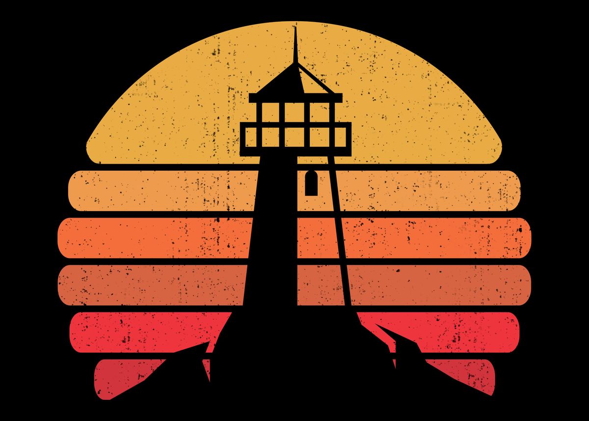'Retro Vintage Lighthouse' Poster by BobbyBubble | Displate