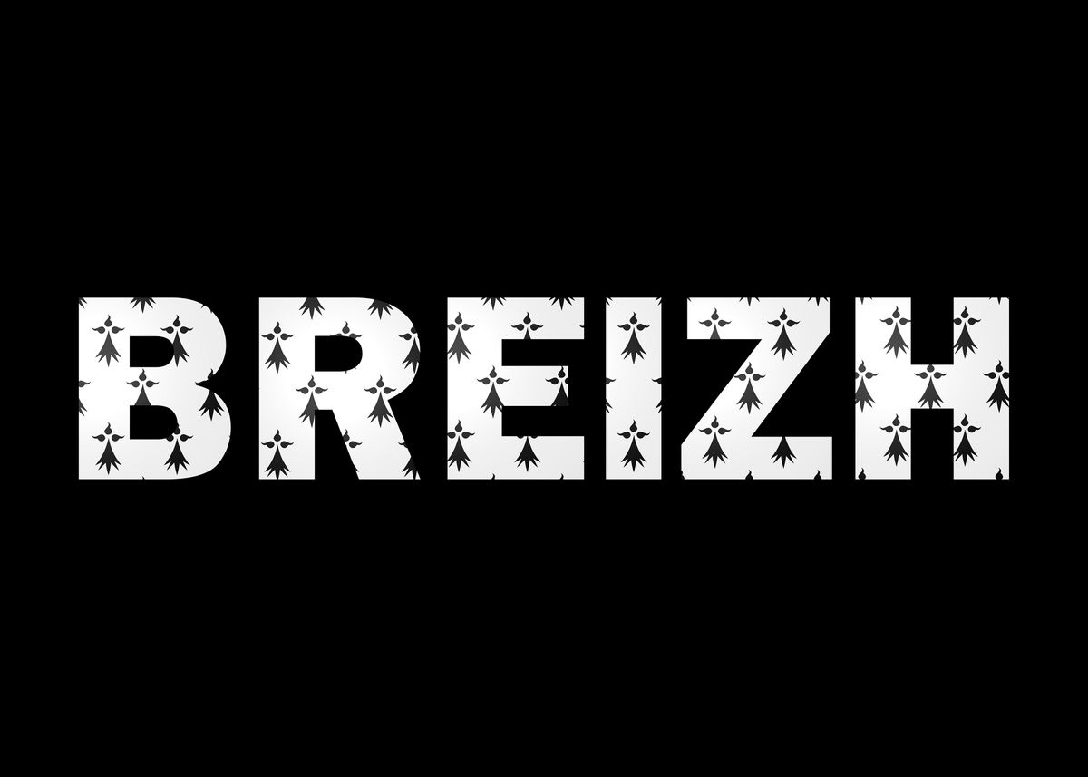 'Breizh flag text' Poster, picture, metal print, paint by tony4urban ...