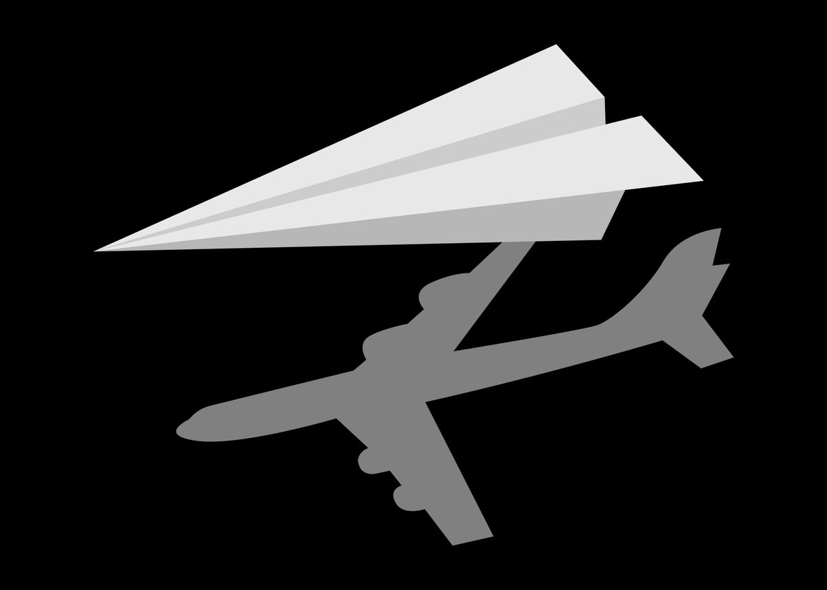 'Paper Airplane Paper' Poster, picture, metal print, paint by ...