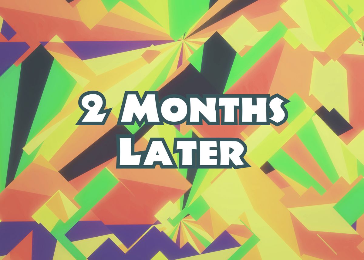 'Time card 2 months later' Poster, picture, metal print, paint by ...