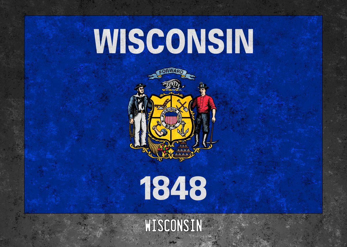 'Flag of Wisconsin' Poster, picture, metal print, paint by Enzwell ...