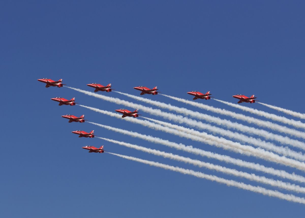 'RAF Red Arrows' Poster, picture, metal print, paint by Daniel Raper ...