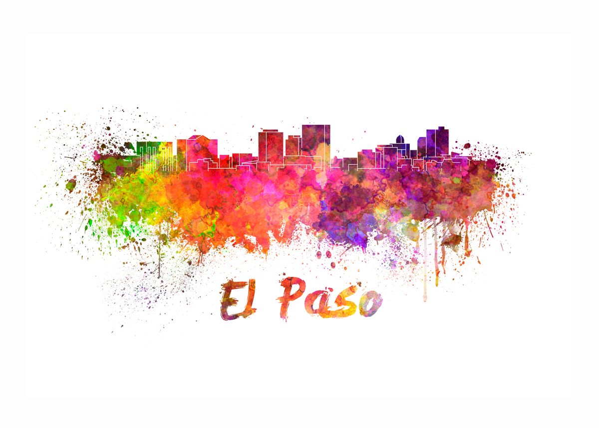 'El paso skyline' Poster by Cristina Romero | Displate