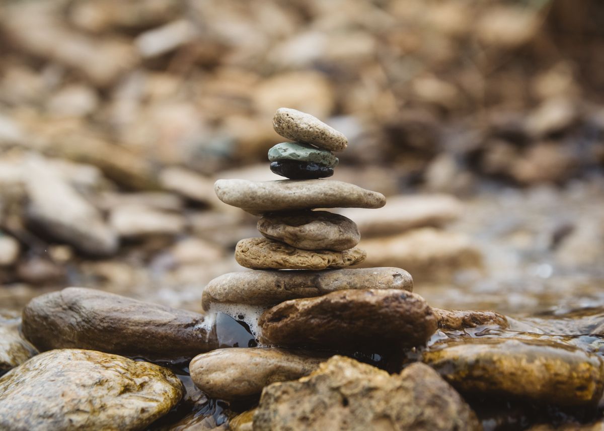 'Zen Stones' Poster, picture, metal print, paint by Luna Baxter | Displate