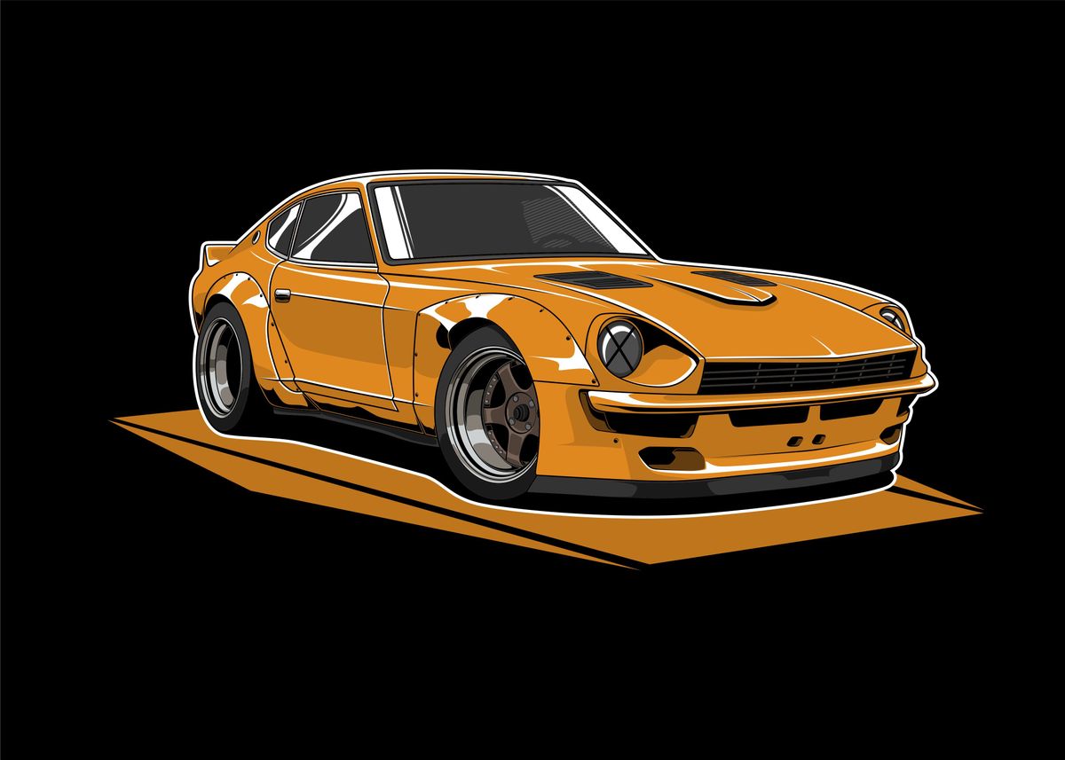 'Nissan 240Z Fairlady M L' Poster, picture, metal print, paint by Heru ...