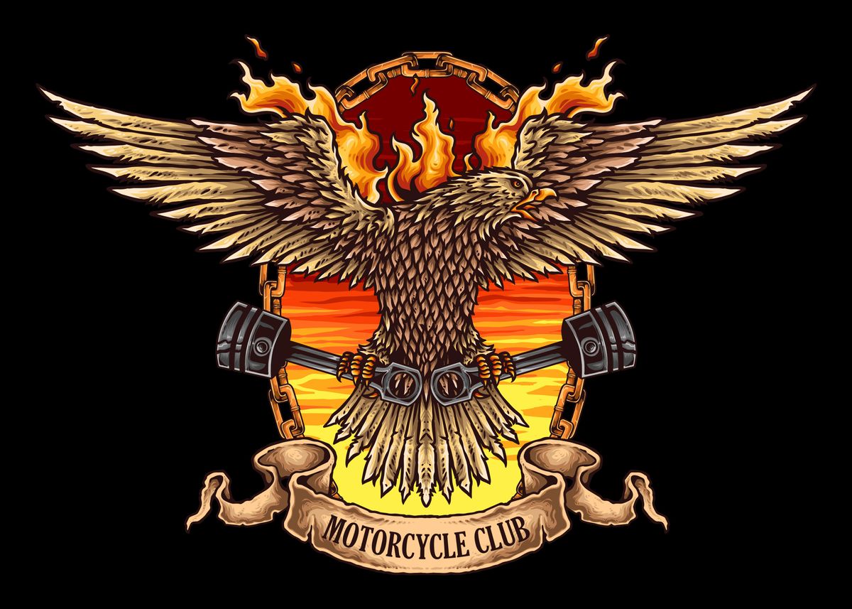 'Motorcycle club' Poster, picture, metal print, paint by Anderson Felix ...