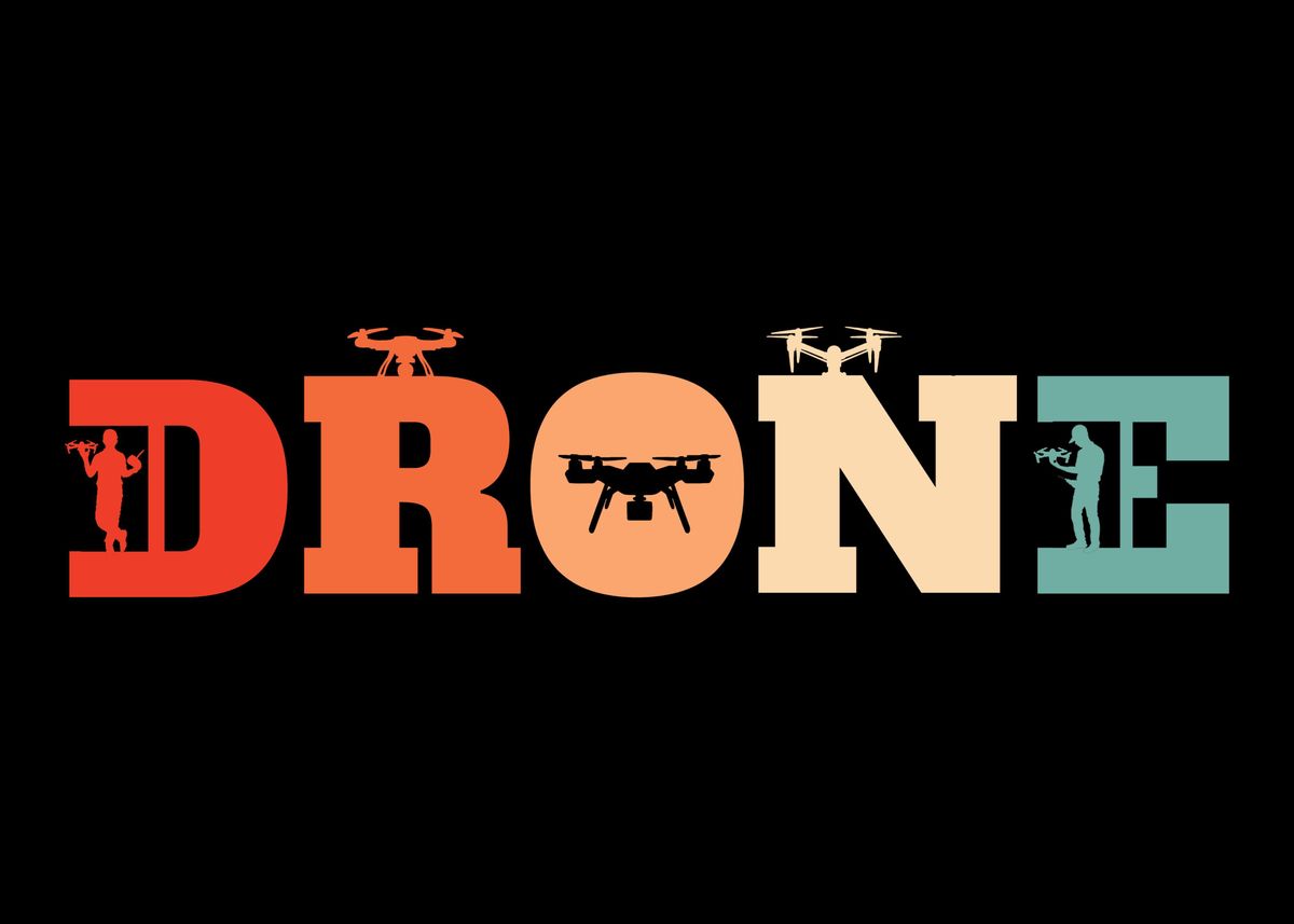 'Retro Drone Pilot Vintage' Poster, picture, metal print, paint by ...