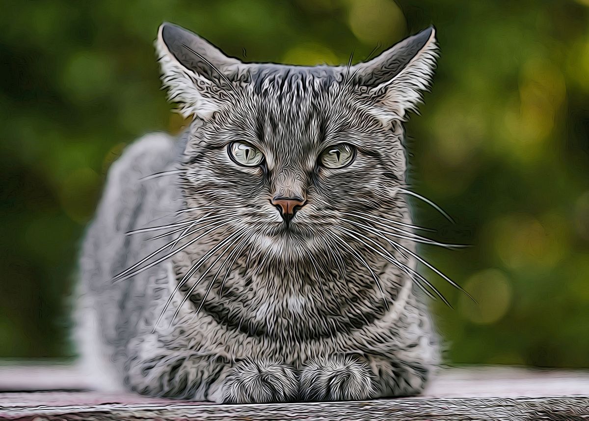 'MACKEREL CAT' Poster, picture, metal print, paint by Reza Purwanto ...