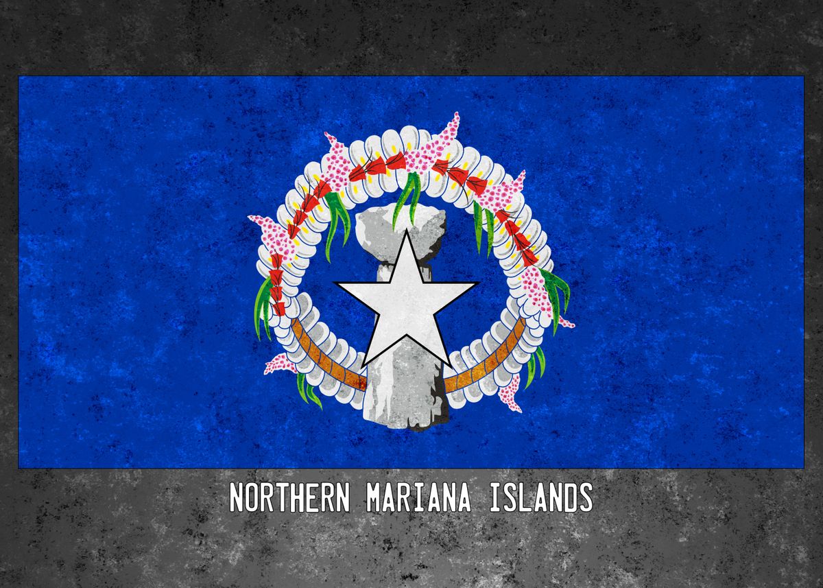 'Flag of CNMI' Poster, picture, metal print, paint by Enzwell | Displate