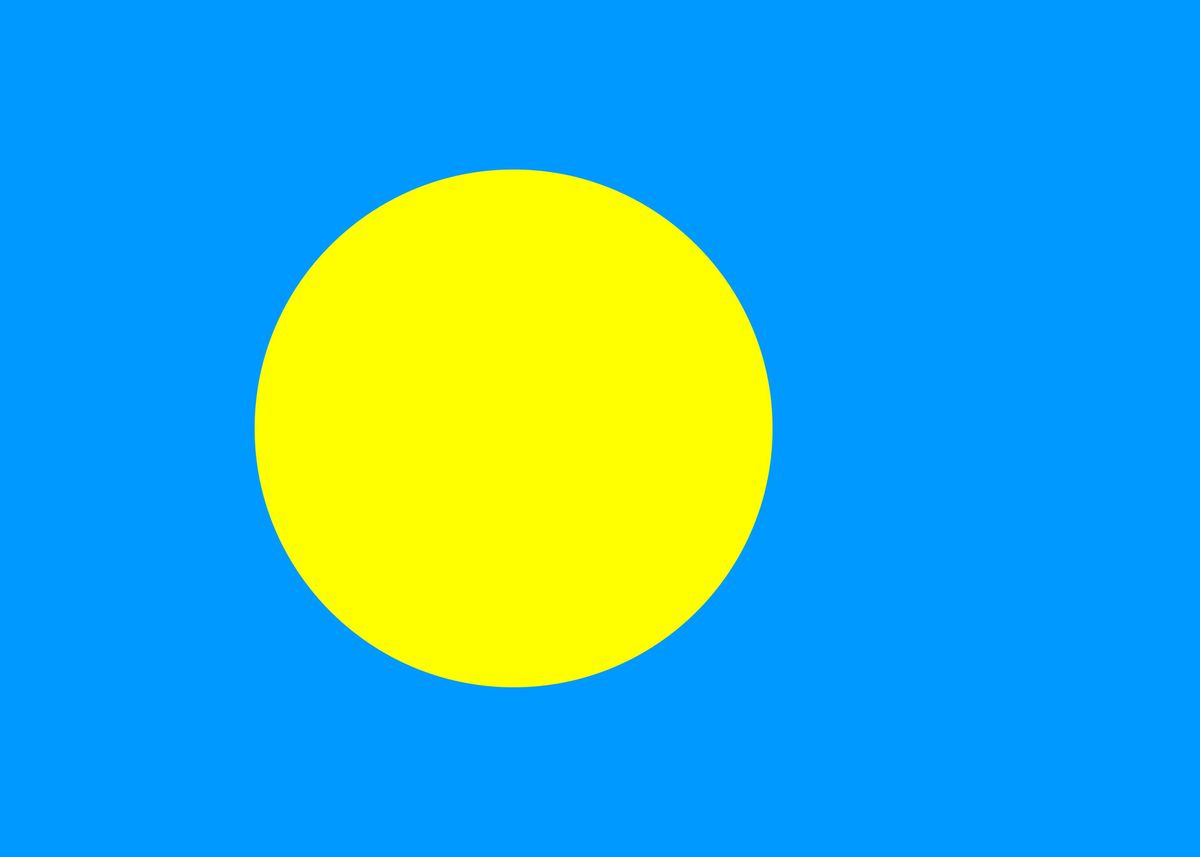 'Palau Flag' Poster, picture, metal print, paint by dkDesign | Displate