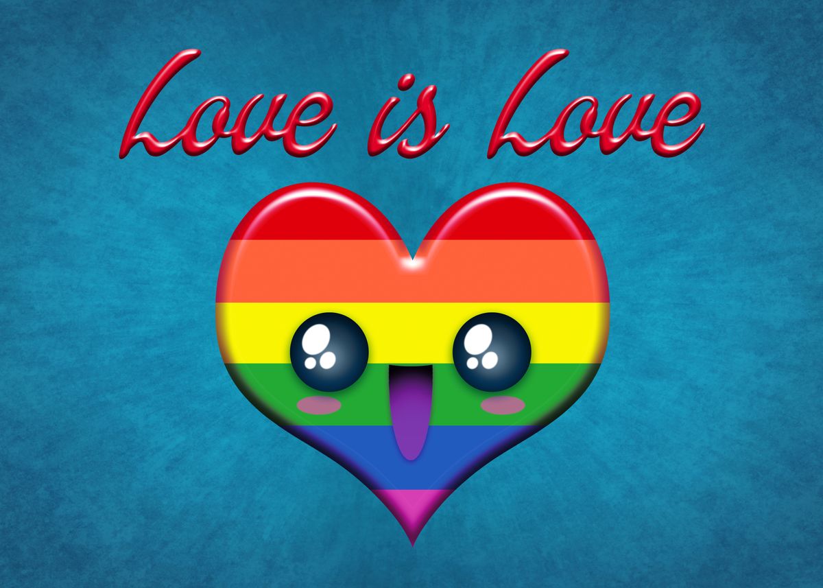 'Love is love' Poster, picture, metal print, paint by Anaideia | Displate