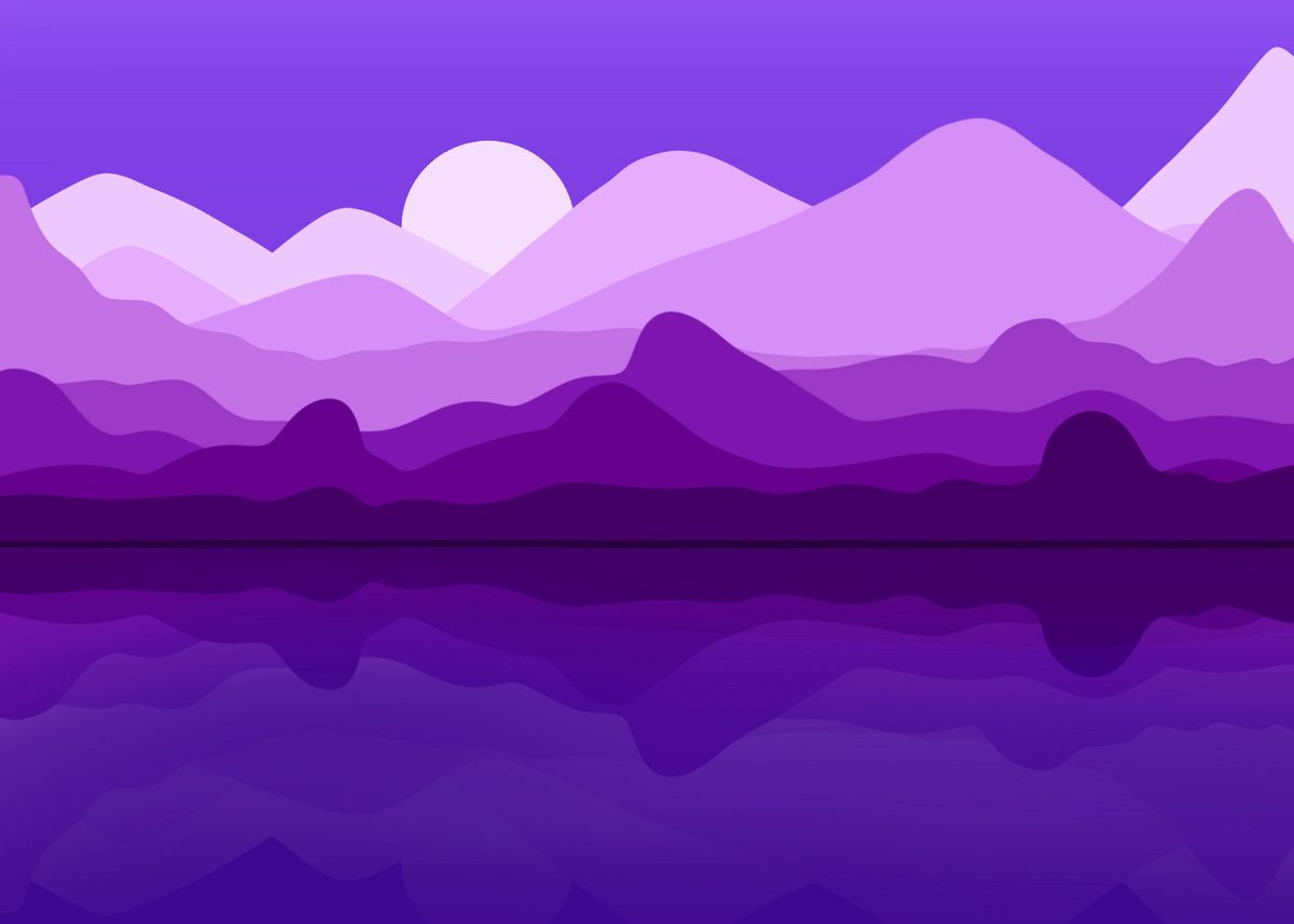 'purple mountain view' Poster by 4 Epic Drawing | Displate