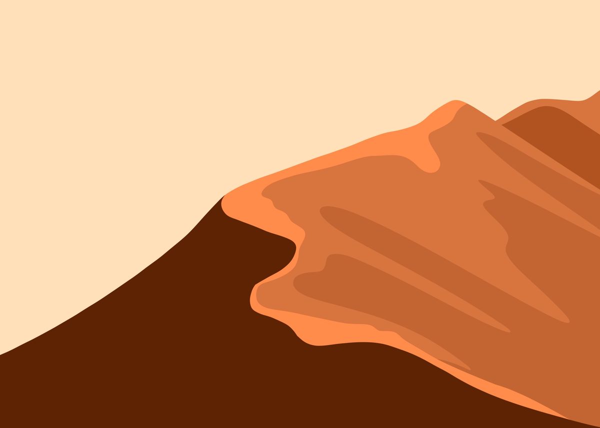 'simple desert landscape' Poster, picture, metal print, paint by 4 Epic ...