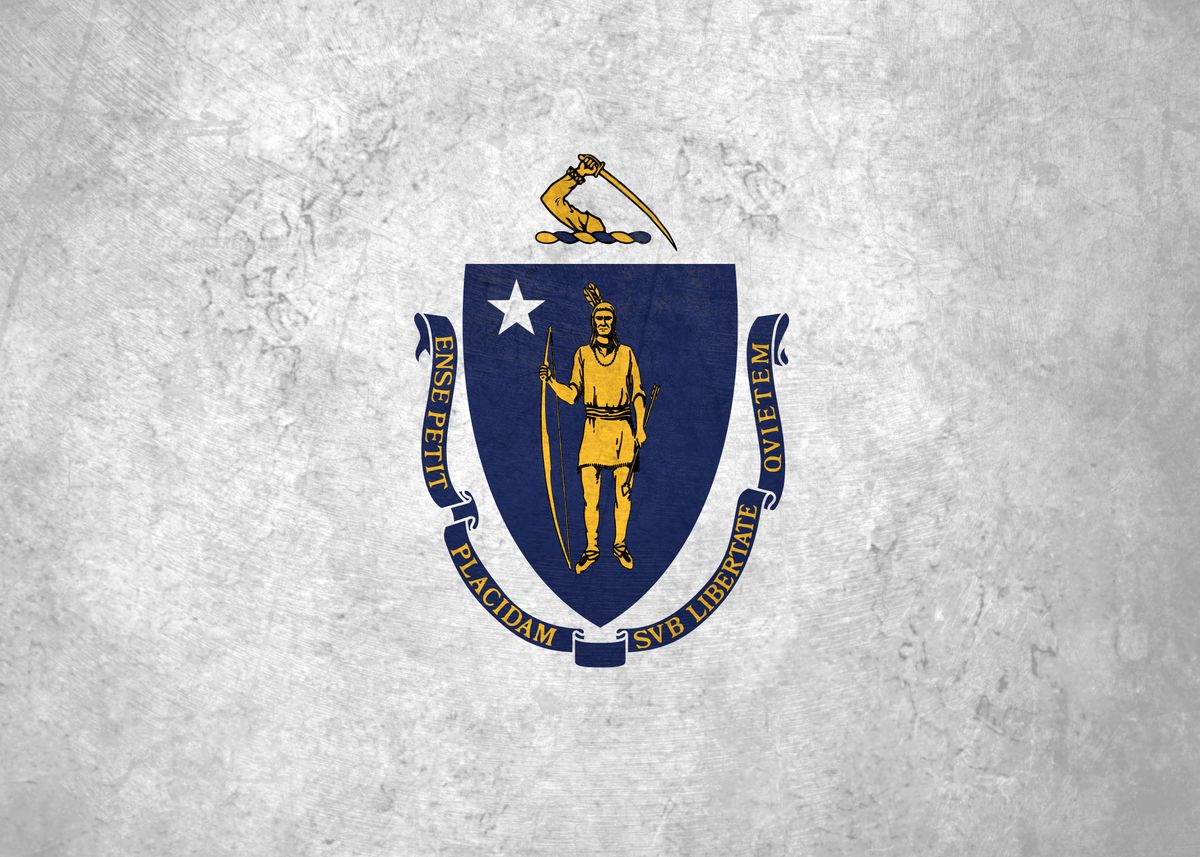 'Flag of Massachusetts' Poster, picture, metal print, paint by Angelos ...