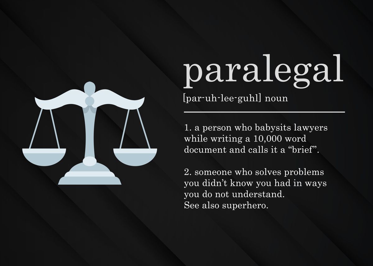 'Funny Paralegal Definition' Poster, picture, metal print, paint by ...