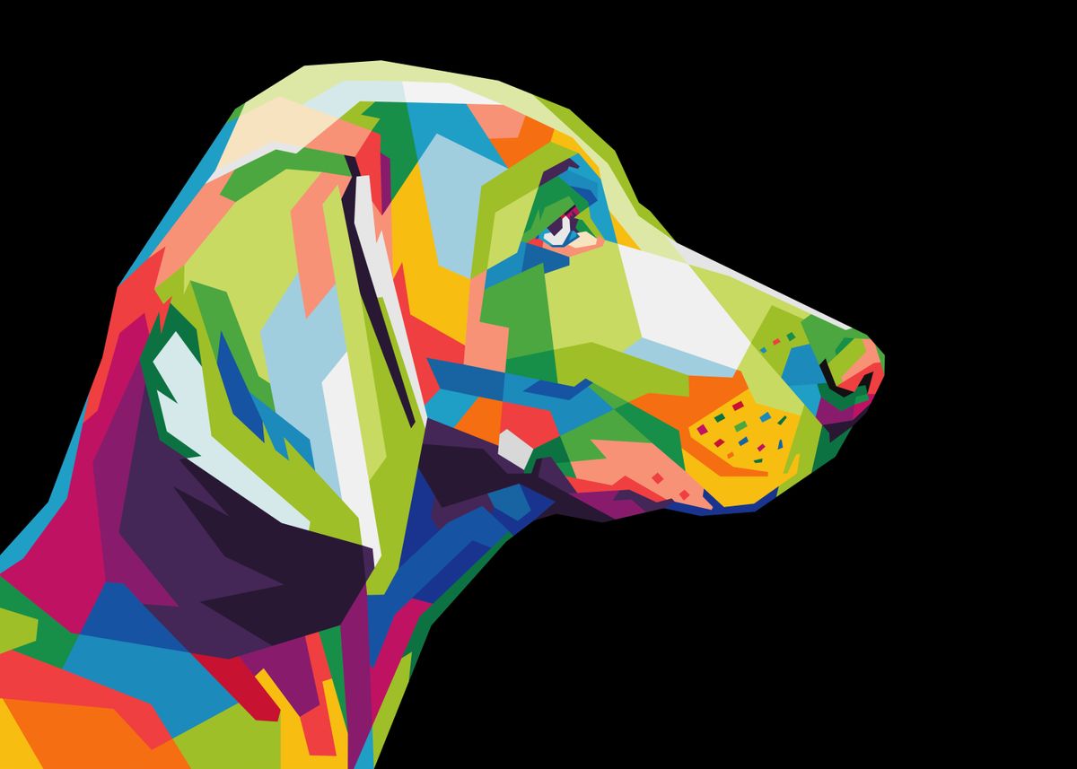 'colorful dog vector' Poster by Dadan Andriyana | Displate