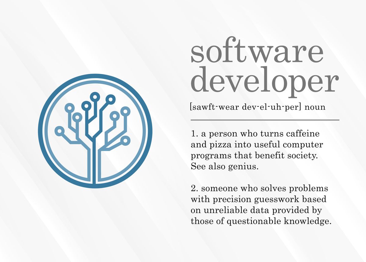 'Funny Software Developer' Poster, picture, metal print, paint by ...