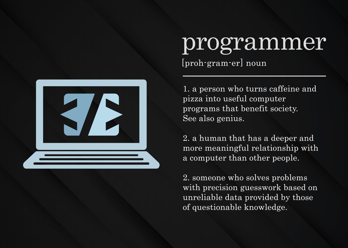 'Programmer Definition' Poster, picture, metal print, paint by ...