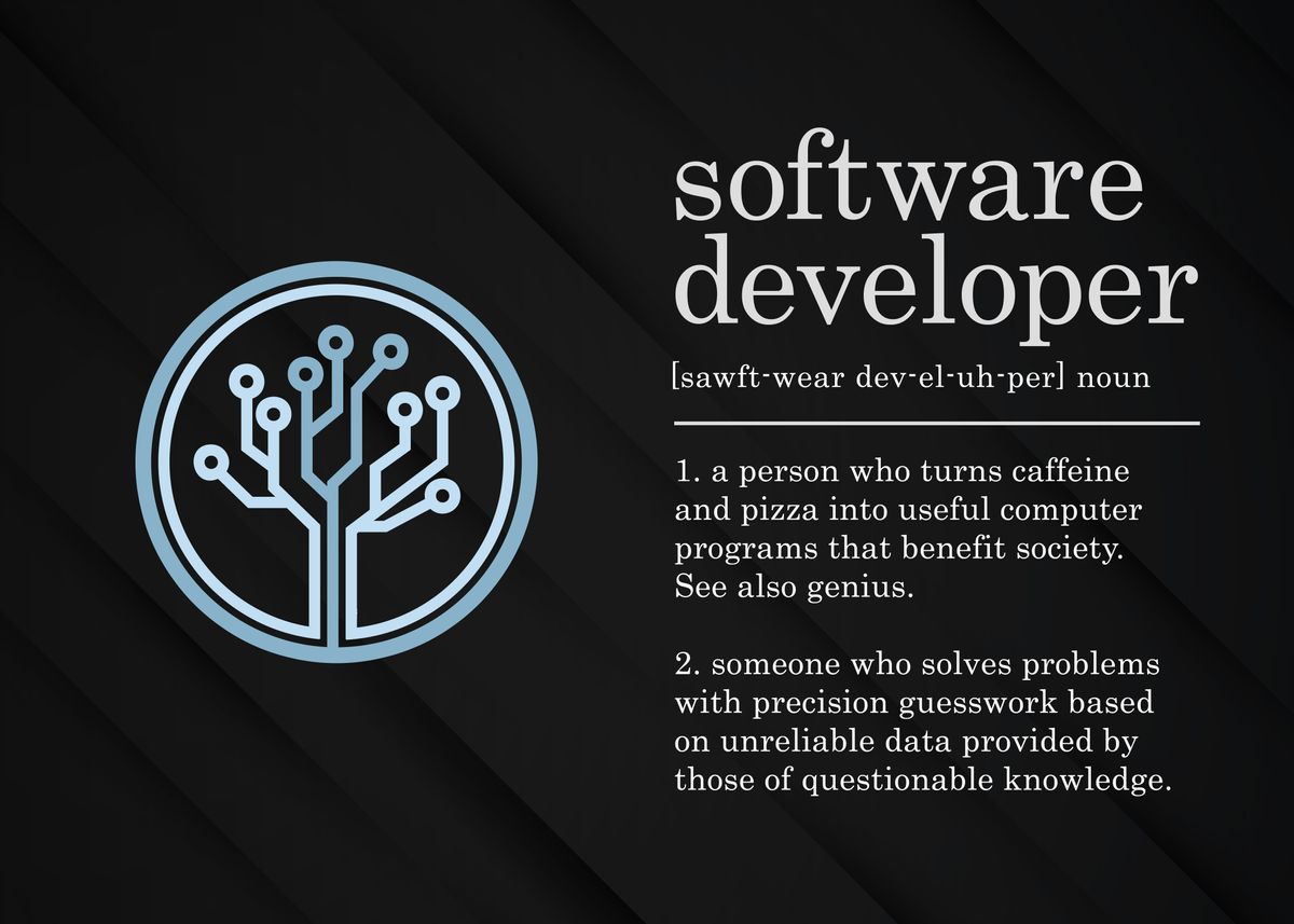 'Funny Software Developer' Poster, picture, metal print, paint by ...