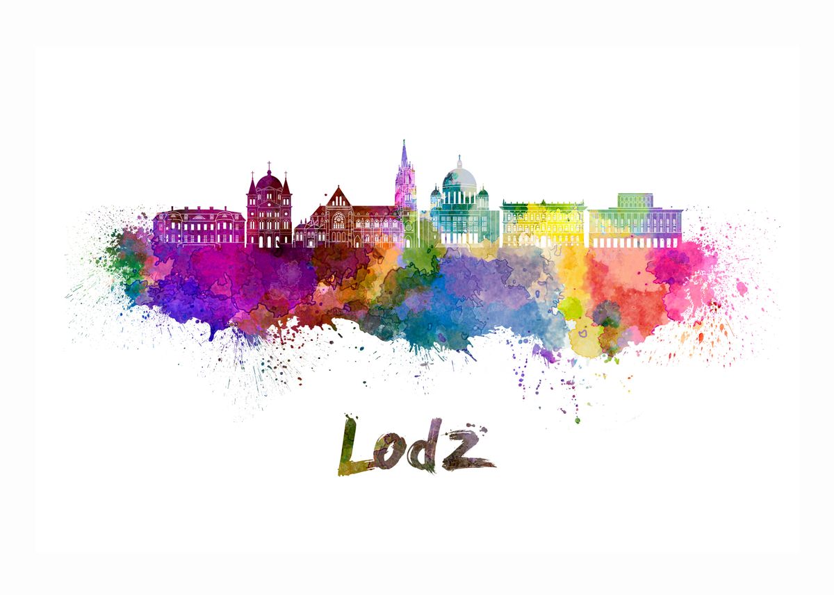 'Lodz skyline' Poster, picture, metal print, paint by Cristina Romero ...